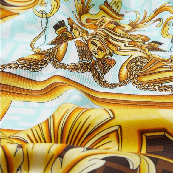 Versace | Accessories | Fendi By Versace Fendace Silk Scarf | Poshmark